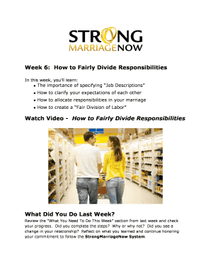 Fillable Online Week 6: How to Fairly Divide Responsibilities Fax Email ...