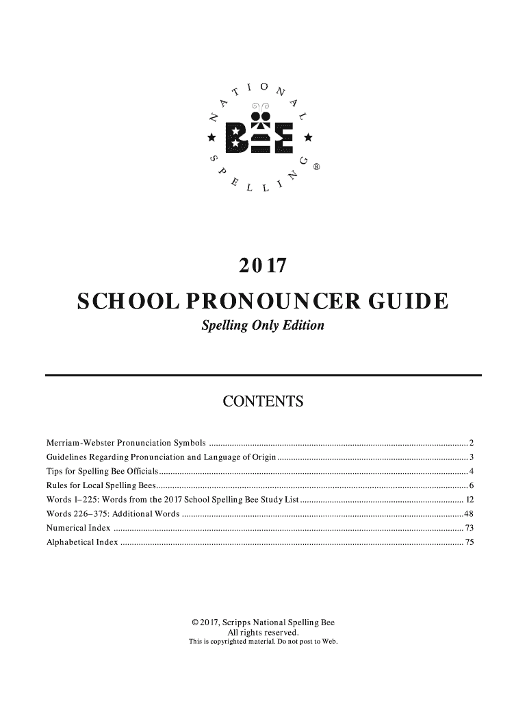 Fillable Online SCHOOL PRONOUNCER GUIDE Fax Email Print - pdfFiller