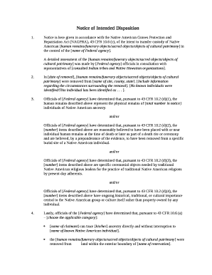 Notice of Intended Disposition Doc Template | pdfFiller