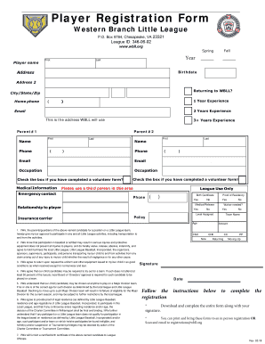 Fillable Online Western Branch Little League Fax Email Print - pdfFiller