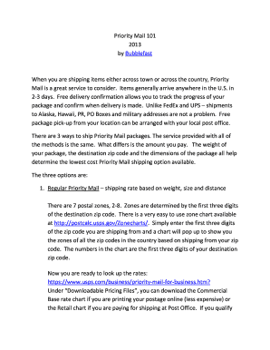 Fillable Online Priority Mail 101 Fax Email Print - pdfFiller