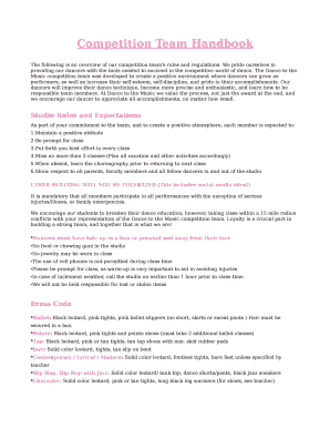 Fillable Online Competition Team Handbook Fax Email Print - pdfFiller