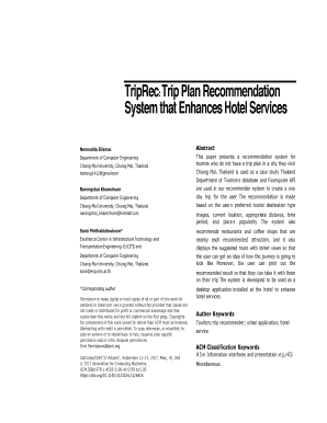 Fillable Online TripRec: Trip Plan Recommendation Fax Email Print ...