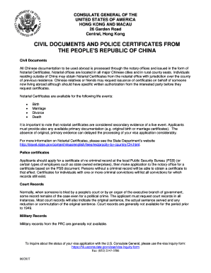 Fillable Online CIVIL DOCUMENTS AND POLICE CERTIFICATES FROM Fax Email ...