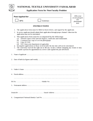Application for Non-Faculty Position - ntu edu Doc Template | pdfFiller