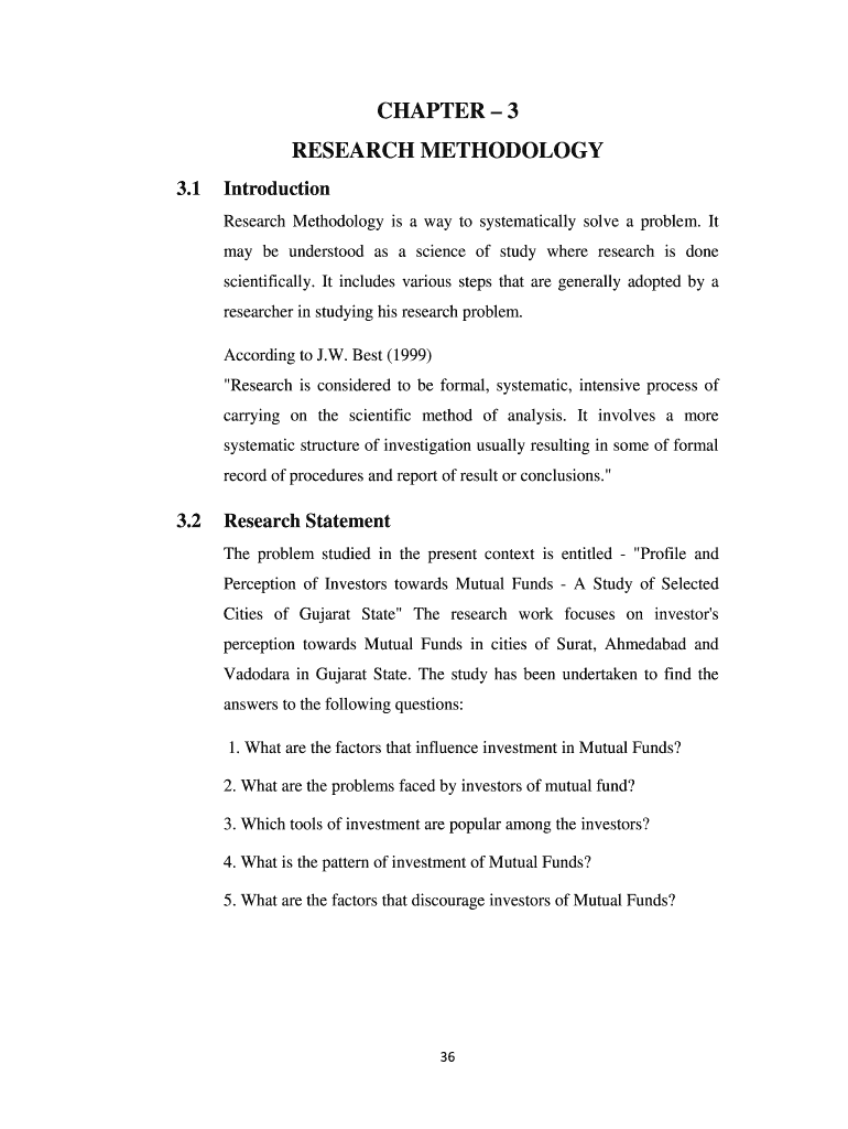 Fillable Online Research Methodology is a way to systematically solve a ...