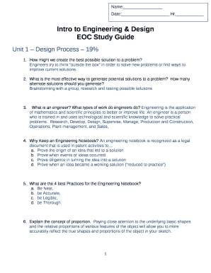 Intro to Engineering & Design Doc Template | pdfFiller