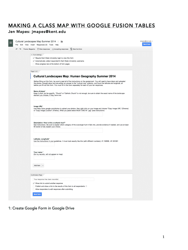 Fillable Online MAKING A CLASS MAP WITH GOOGLE FUSION TABLES Fax Email ...