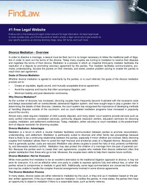 Fillable Online Divorce Mediation - Overview Fax Email Print - pdfFiller