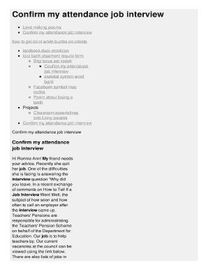 Confirm My Attendance For The Interview - Fill Online, Printable ...