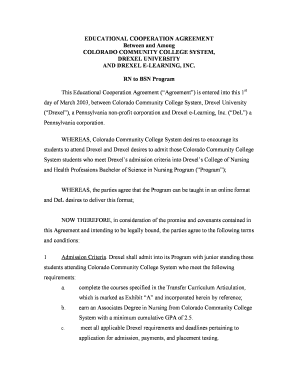 Fillable Online EDUCATIONAL COOPERATION AGREEMENT Fax Email Print ...