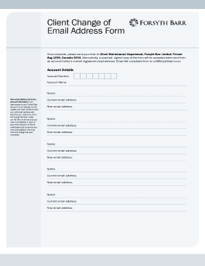Fillable Online Client Change of Fax Email Print - pdfFiller