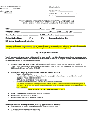 FAMILY MEDICINE STUDENT ROTATION REQUEST APPLICATION 2017 -2018 Doc ...