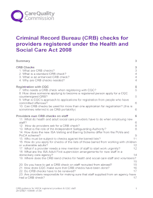 Fillable Online Criminal Record Bureau (CRB) checks for Fax Email Print ...