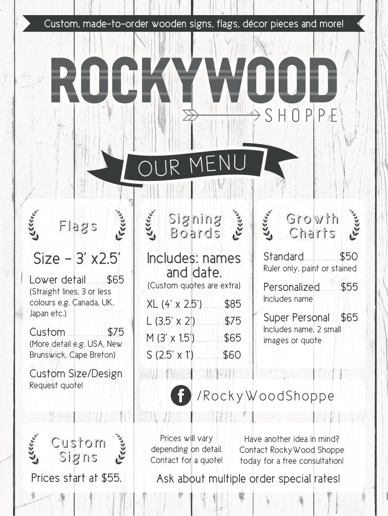 Fillable Online Custom, made-to-order wooden signs, flags, dcor pieces ...