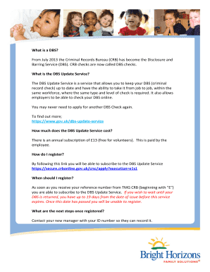 Fillable Online What is a DBS Fax Email Print - pdfFiller