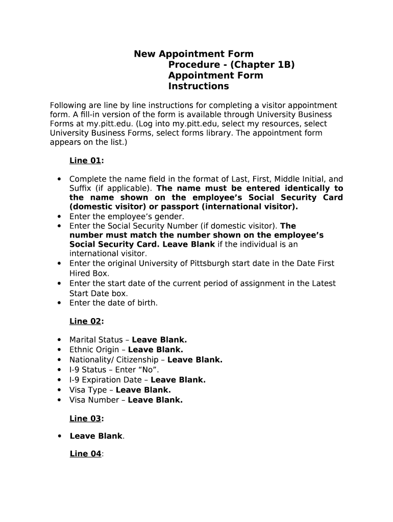 New Appointment Procedure - (Chapter 1B) Appointment Instructions Doc ...