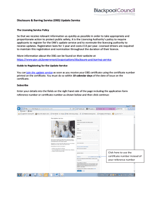 Dbs Update Service - Fill Online, Printable, Fillable, Blank | pdfFiller