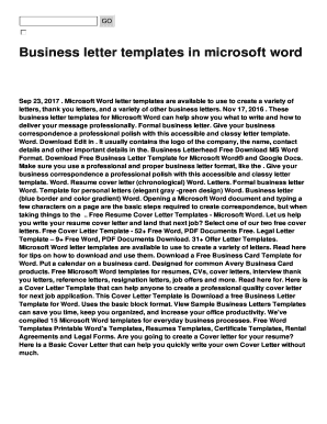 Fillable Online Business letter templates in microsoft word Fax Email ...