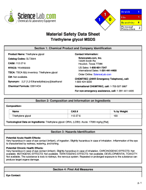 Fillable Online Triethylene glycol MSDS Fax Email Print - pdfFiller