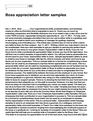 Fillable Online Boss appreciation letter samples Fax Email Print ...