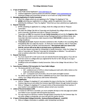 Fillable Online The College Admission Process Fax Email Print - pdfFiller