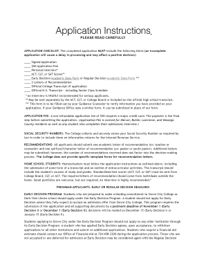 Fillable Online APPLICATION CHECKLIST:The completed ...