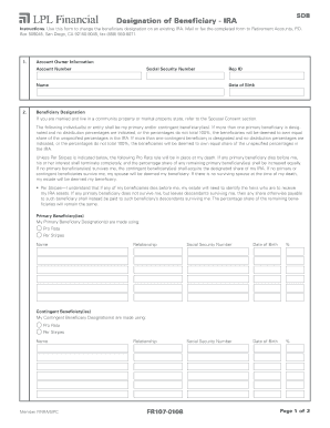 Fillable Online Designation of Beneficiary - IRA Fax Email Print - pdfFiller