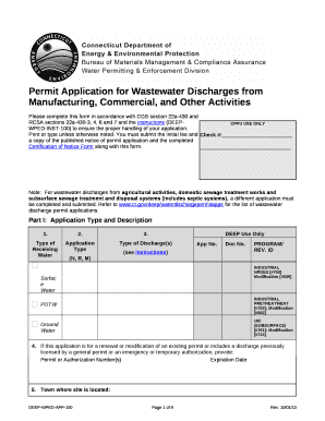 Permit Application for Wastewater Discharges from Manufacturing ...