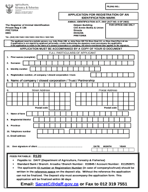 APPLICATION FOR REGISTRATION OF AN IDENTIFICATION MARK Doc Template ...