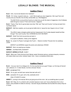 Fillable Online Audition Piece 1 Fax Email Print - pdfFiller