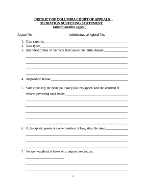 template of administrative appeal pdf Doc Template | pdfFiller