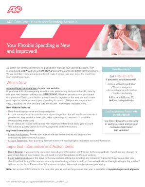 Fillable Online ADP Consumer Health and Spending Accounts Fax Email ...