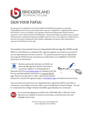 Fillable Online SIGN YOUR FAFSA Fax Email Print - pdfFiller
