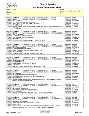 Fillable Online Permits Activity Detail Report Fax Email Print - pdfFiller