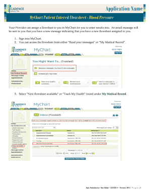 Fillable Online MyChart Patient Entered Flowsheet - Blood Pressure Fax ...