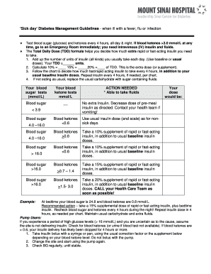 Fillable Online Sick day Diabetes Management Guidelines - when ill with ...