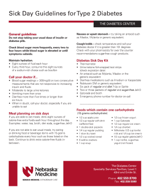 Fillable Online Sick Day Guidelines for Type 2 Diabetes Fax Email Print ...