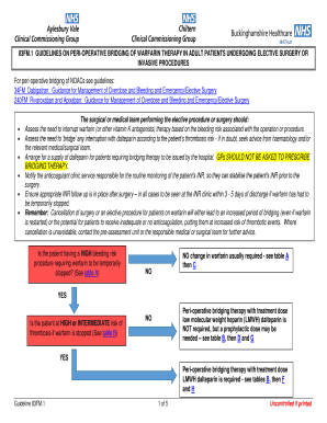 Fillable Online 1 GUIDELINES ON PERI-OPERATIVE BRIDGING OF WARFARIN ...