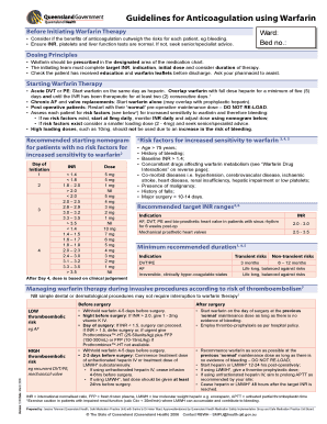 Fillable Online Guidelines for Anticoagulation using Warfarin Fax Email ...