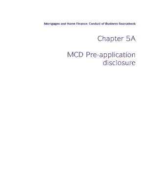 Fillable Online MCOB 5A : MCD Pre-application Fax Email Print - pdfFiller