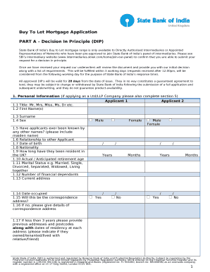 Buy To Let Mortgage Application Doc Template | pdfFiller