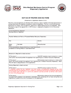 Fillable Online NOTICE OF PROPER ZONING FORM Fax Email Print - pdfFiller