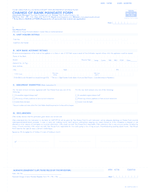 Fillable Online CHANGE OF BANK MANDATE FORM Fax Email Print - pdfFiller