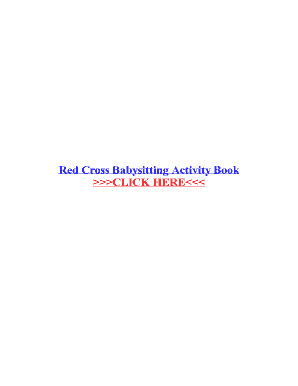 Fillable Online Red Cross Babysitting Activity Book Fax Email Print ...