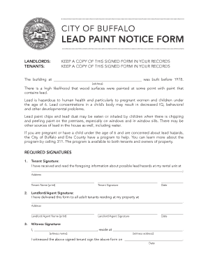 Fillable Online LEAD PAINT NOTICE FORM Fax Email Print - pdfFiller