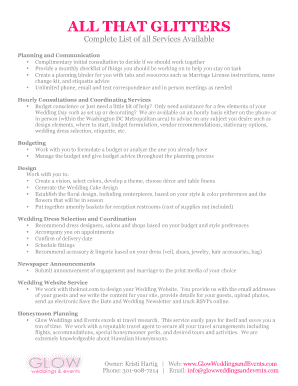 Fillable Online Complete List of all Services Available Fax Email Print ...