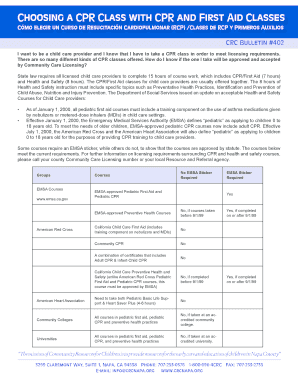 Fillable Online Choosing a CPR Class with CPR and First Aid Classes Fax ...