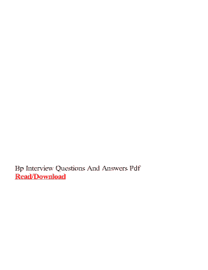 Fillable Online Bp Interview Questions And Answers Pdf Fax Email Print ...