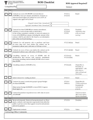 Fillable Online BOR Checklist Fax Email Print - pdfFiller